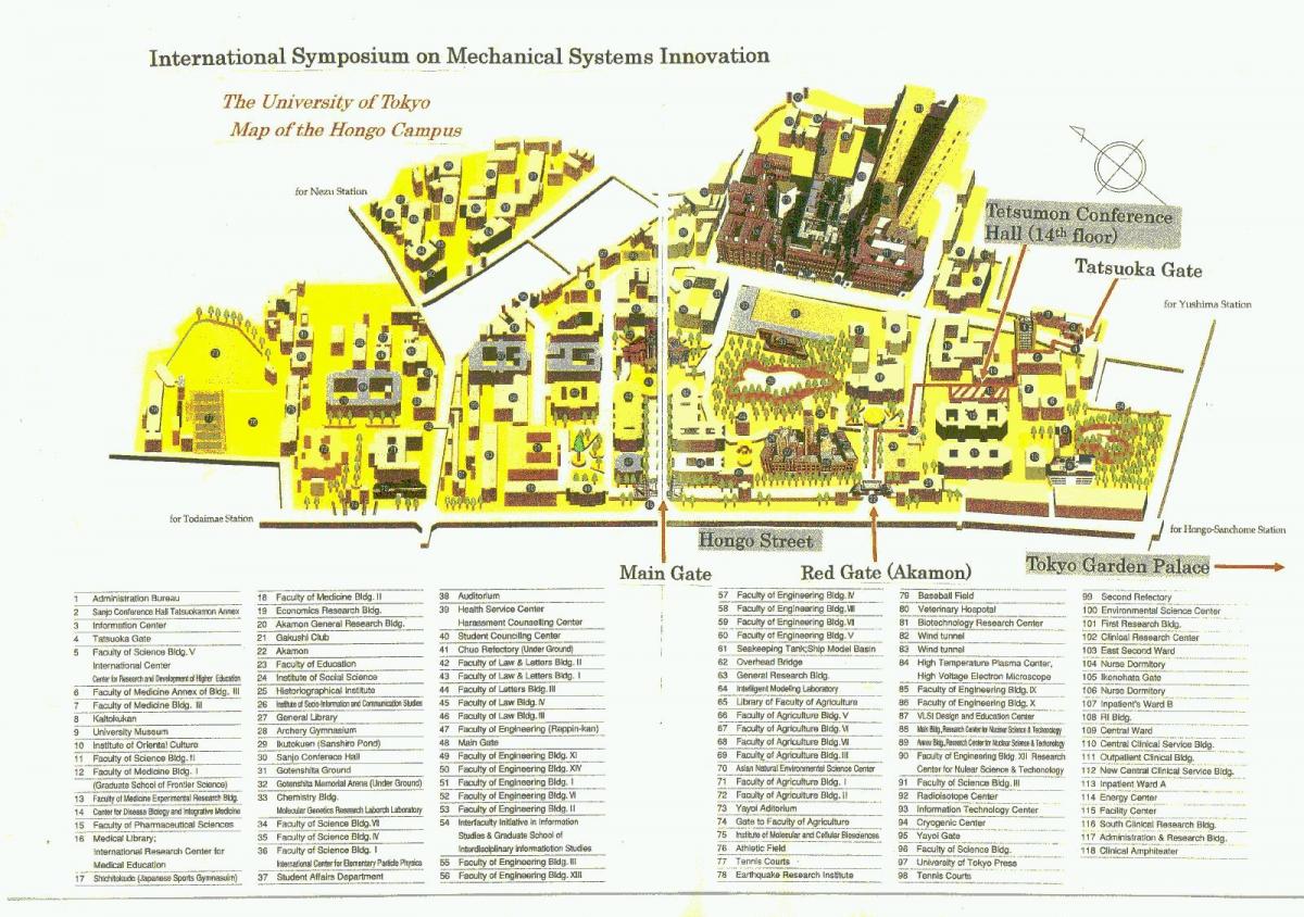 Tokyo university map - University of Tokyo map (Kantō - Japan)